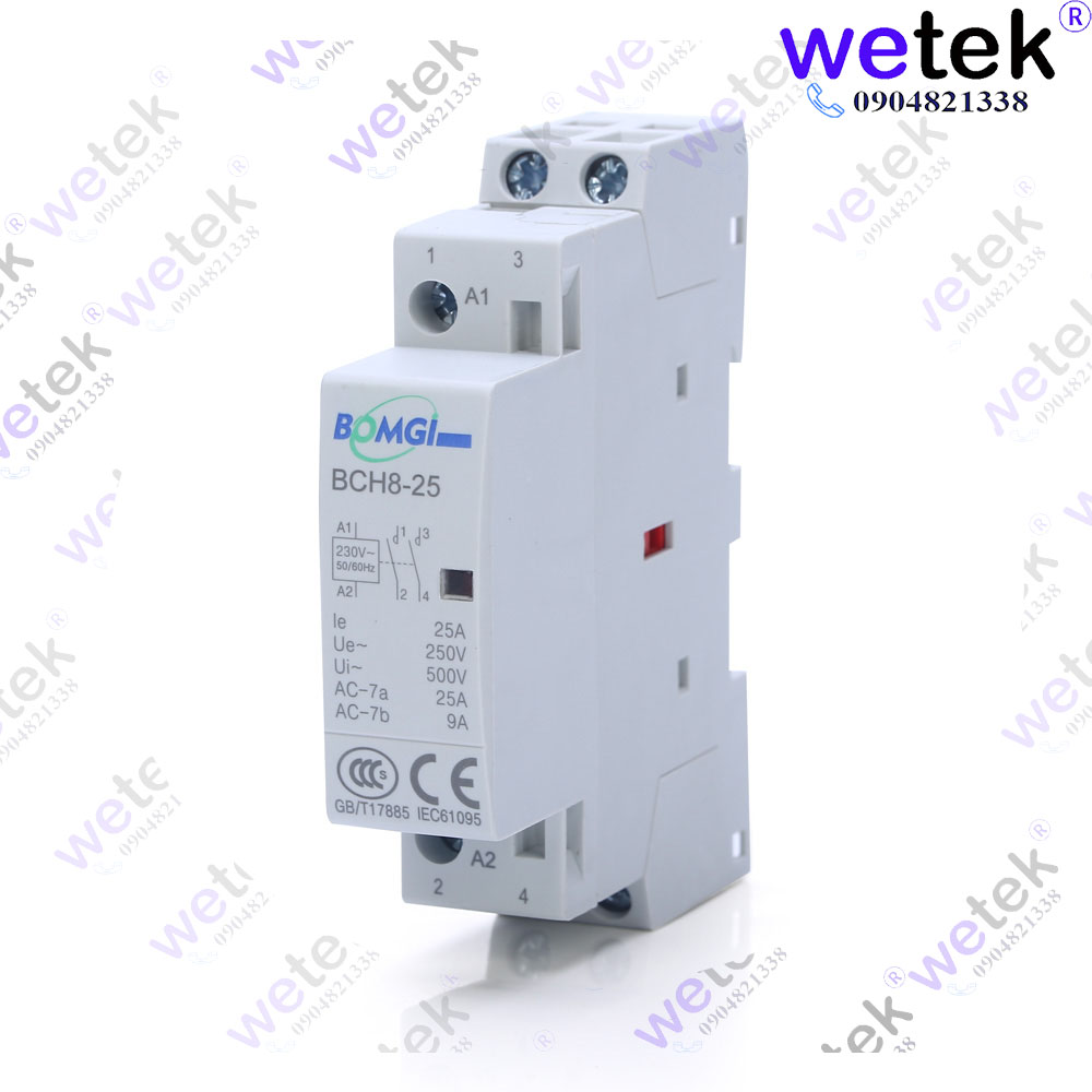 Boomgi BCH8-25 2P Contactor mô đun 25A 18mm 220Vac